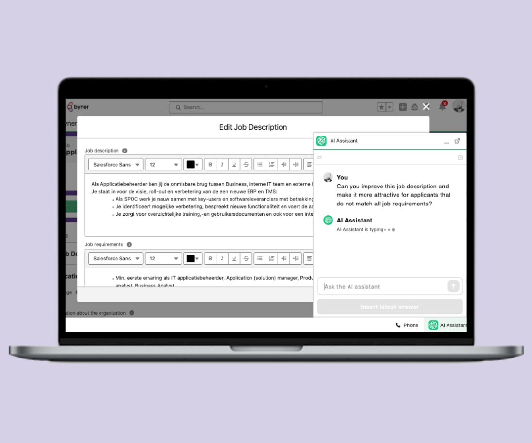 Byner AI Assistant, the power of AI in your Entire Platform